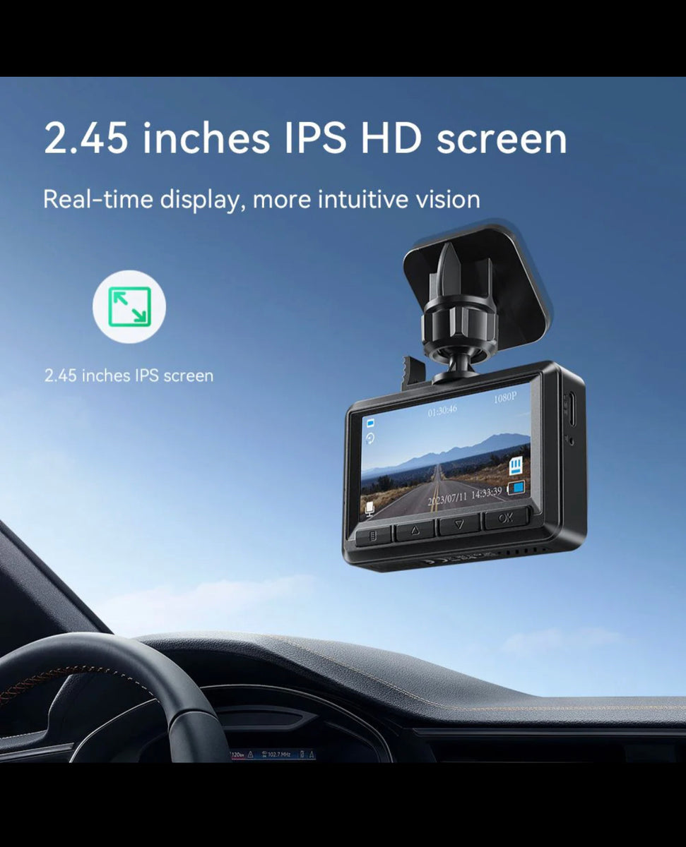 ‏Hoco داش كام السيارة المزدوج 1080 بكسل مع شاشة عرض + كاميرا الرؤية ال – supernova tech